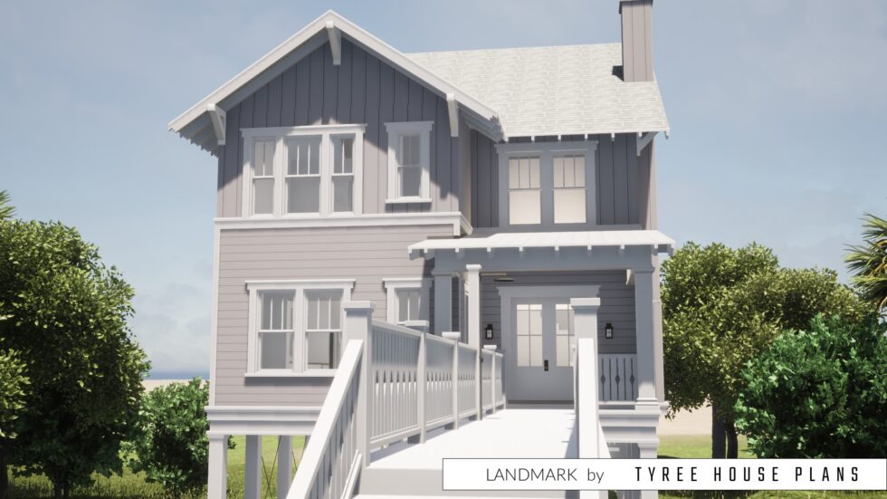 Landmark. Beach House Plan with Beach Boardwalk. Created by Tyree House ...