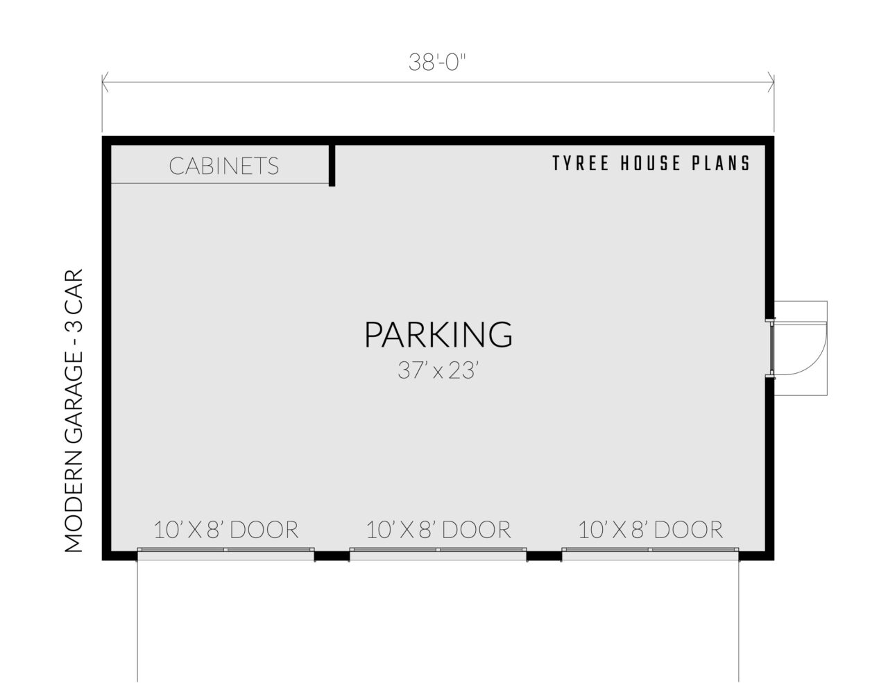 Modern Garage Plan - 3 Car by Tyree House Plans.